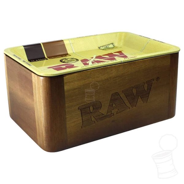 RAW WOODEN CACHE BOX COM BANDEJA - Popipe