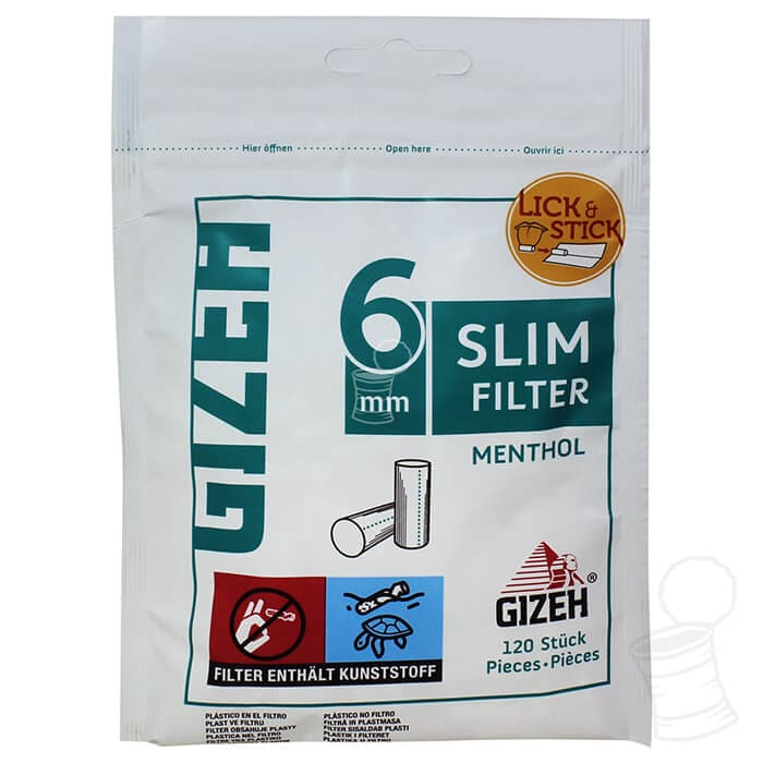 FILTRO GIZEH MENTHOL SLIM - Popipe